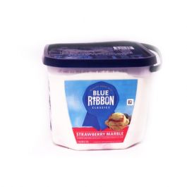 BLUE RIBBON STRAWBERRY MARBLE ICE CREAM 1gal